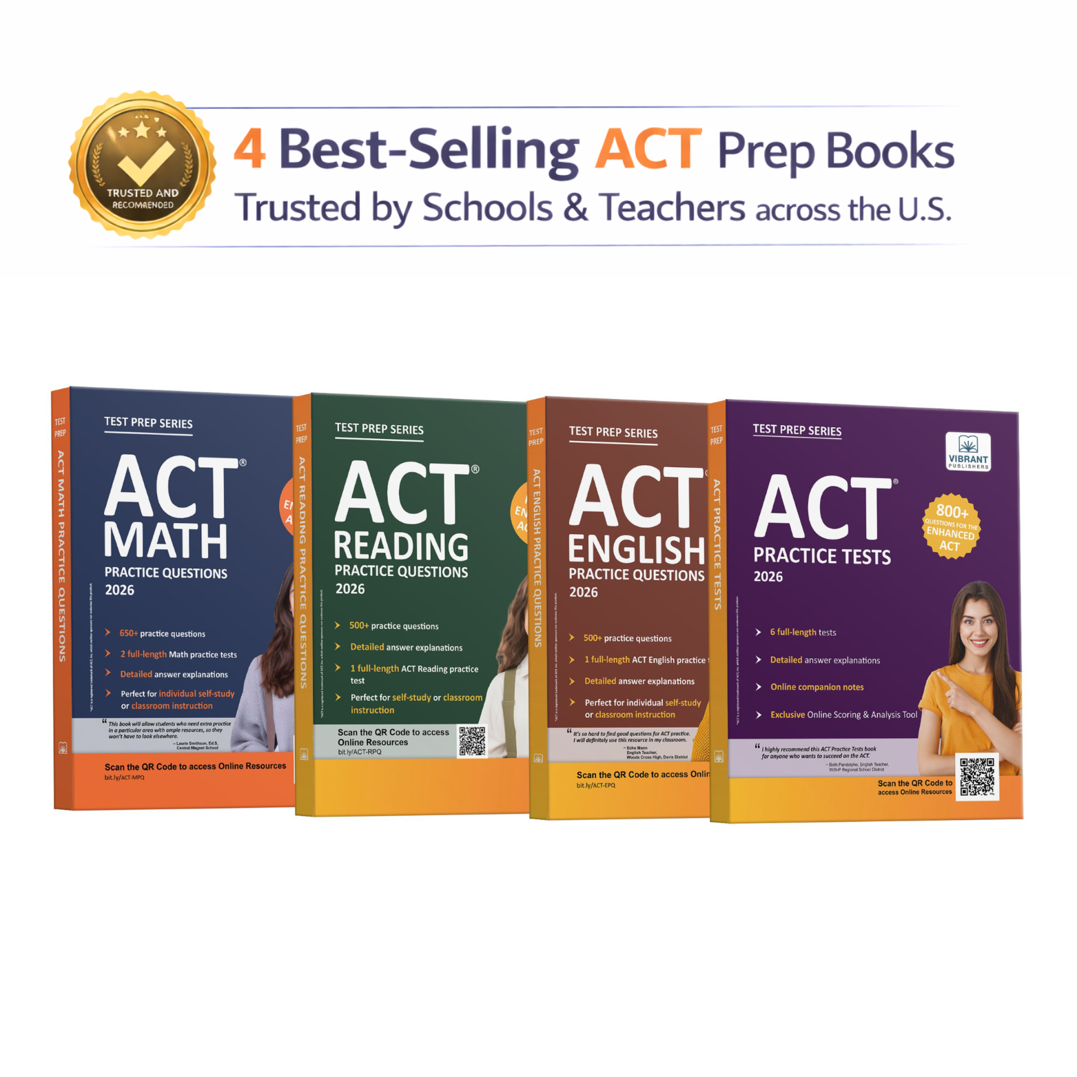 ACT Complete Prep: (Set of 4 Books) - Vibrant Publishers LLC